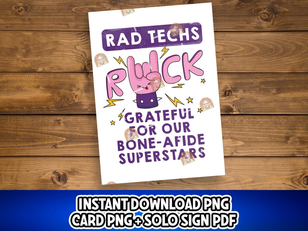 Rad Tech Gift Printable, Xray Tech Gift, Thank You Rad Tech, Rad Tech ...