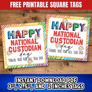 Custodian Day Signs Printable, Custodian Appreciation Gift, Thank You ...