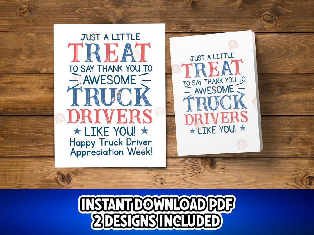 Truck Driver Appreciation Week Printable, Truck Driver Gift for Truck ...