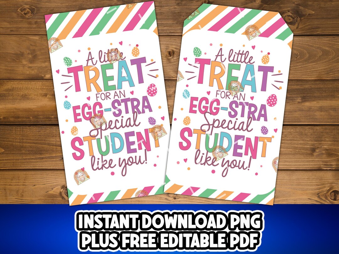 Easter Tags for Students Printable, Easter Gift Tag for Class, Easter ...