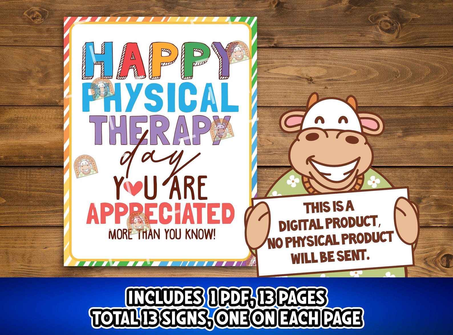 Physical Therapy Day Signs Bundle Printable, Physical Therapists Gifts ...