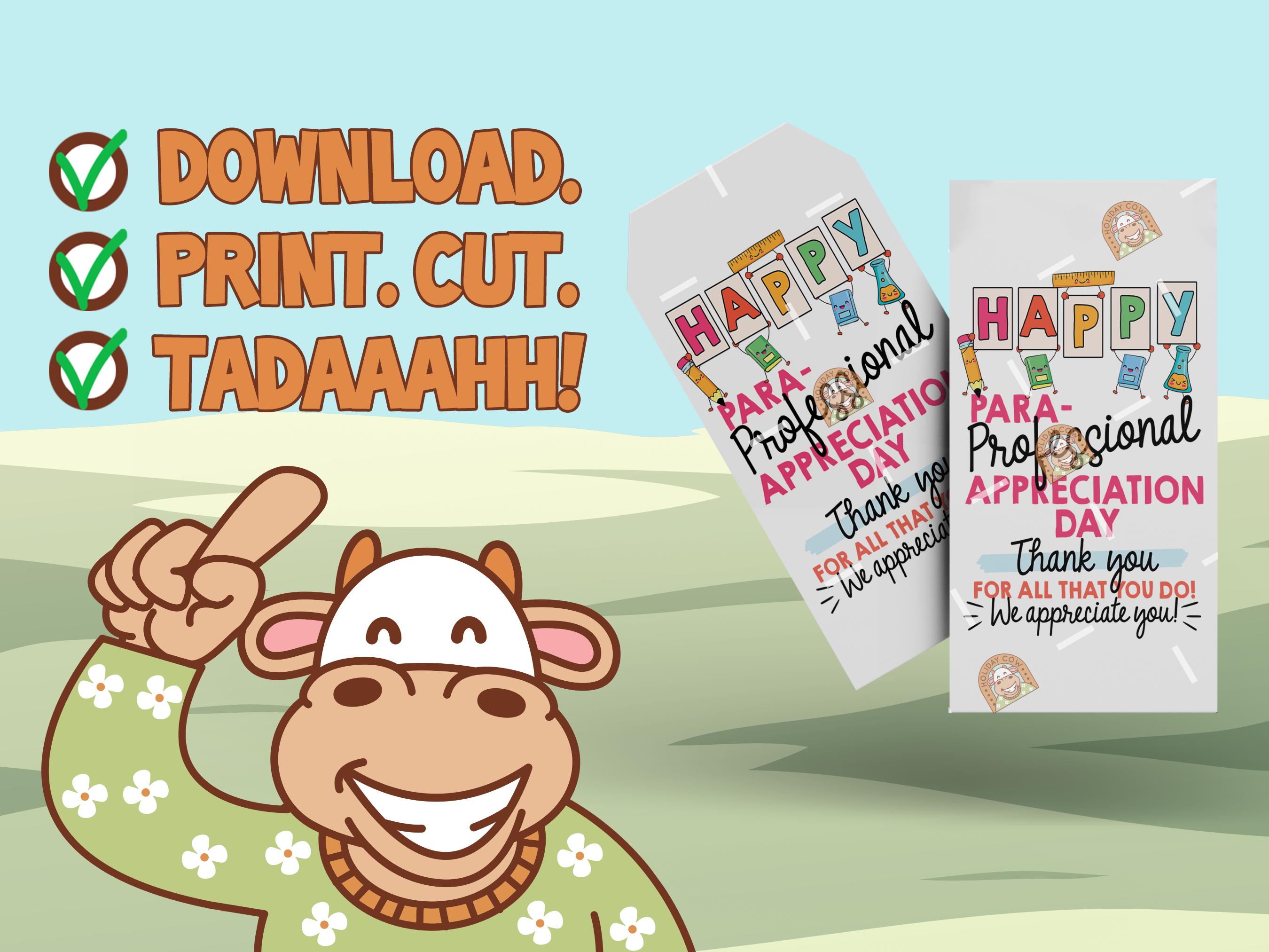 Paraprofessional Day Gift Tag Printable, Para Professional Day Tag ...