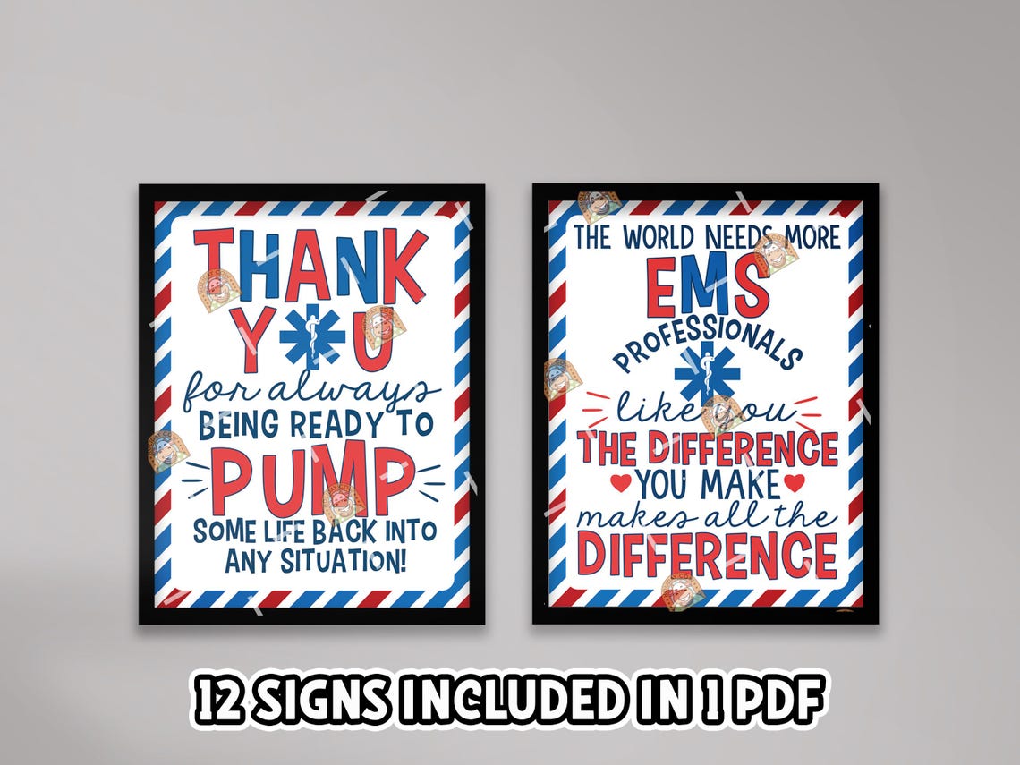 EMS Week Signs Printable, EMS Week Decor, EMS Appreciation Poster ...