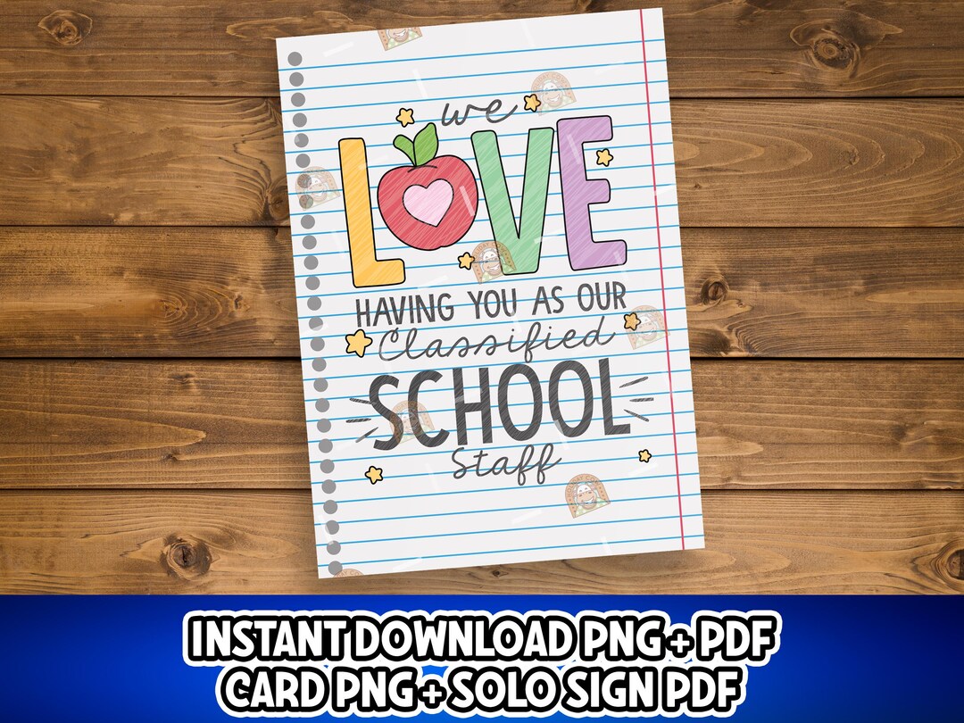 Classified School Staff Gift, Printable Classified School Employee Week ...