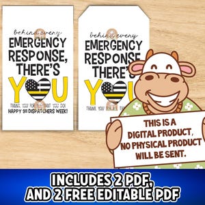 Dispatcher Gift Tag Printable, 911 Dispatchers Week Gift Tag, Public ...
