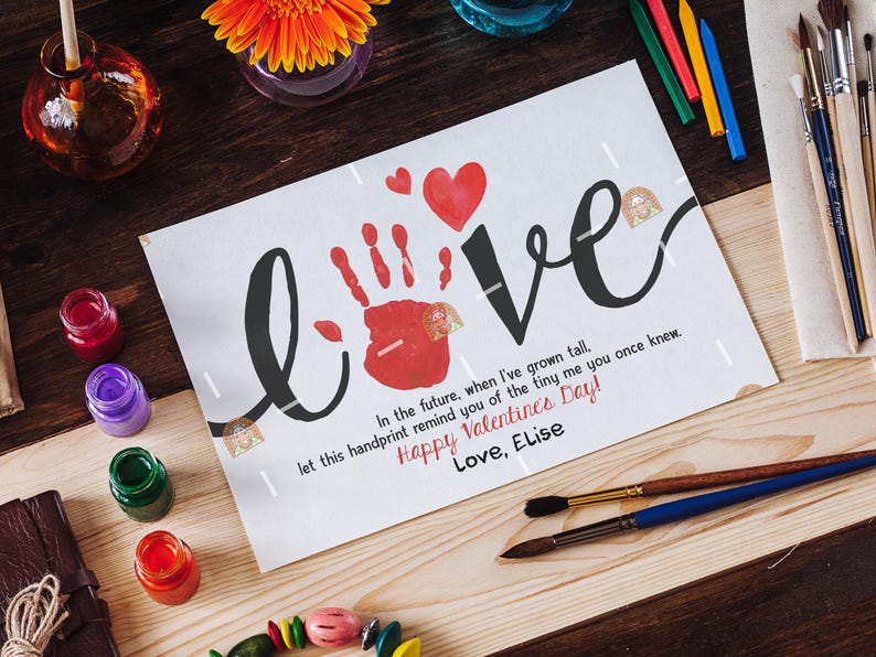 Valentine Handprint Craft Printable, Love Handprint Art, Kids ...