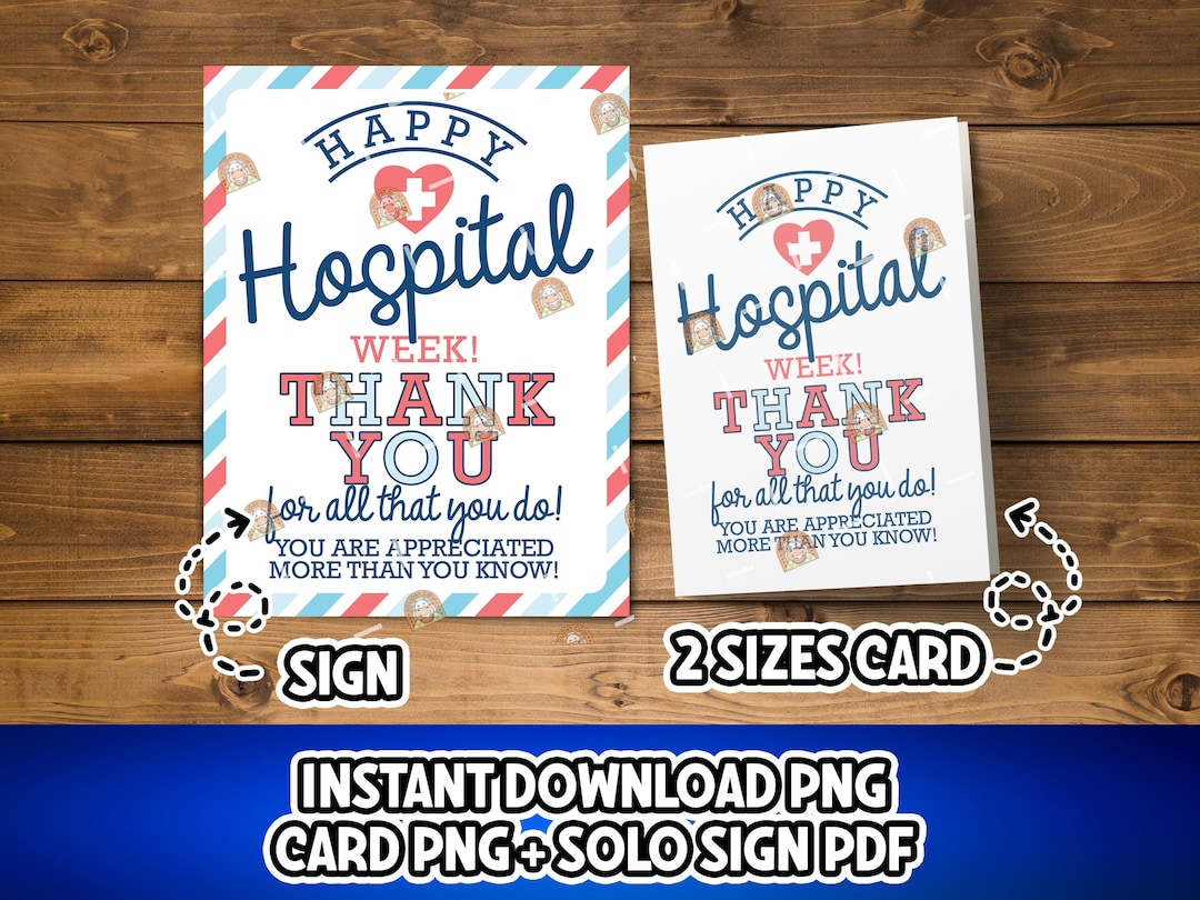 Hospital Week Card Printable, Hospital Week Gift for Hospital Week ...