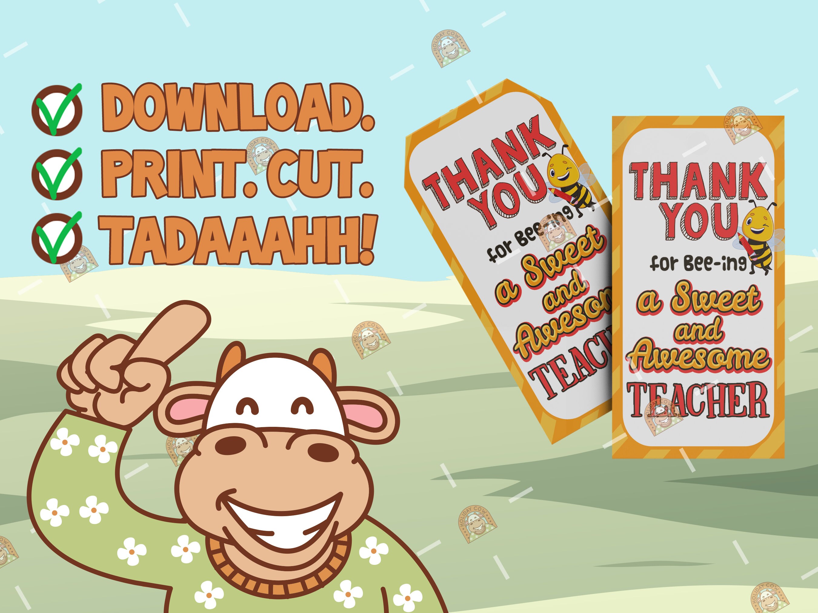 Printable Teacher Appreciation Gift Tag, Thank You for Bee-ing Teacher ...