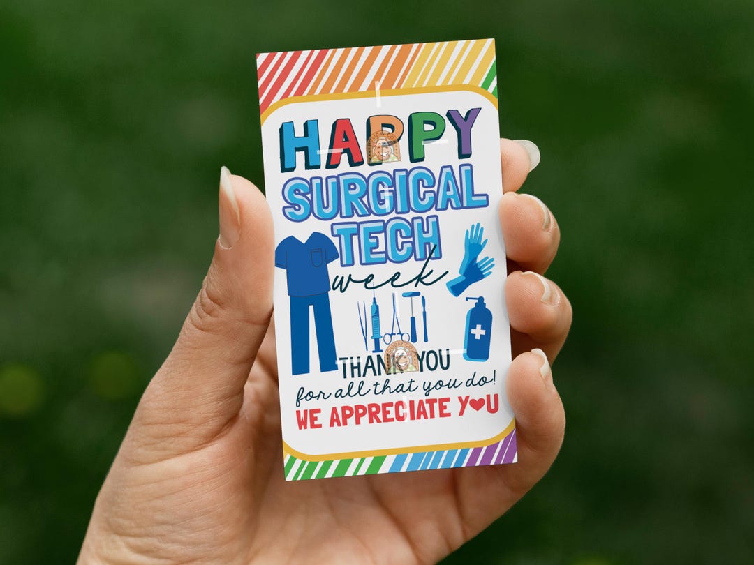 Surgical Tech Week Tags Printable, Surgical Tech Appreciation Gift Tag ...