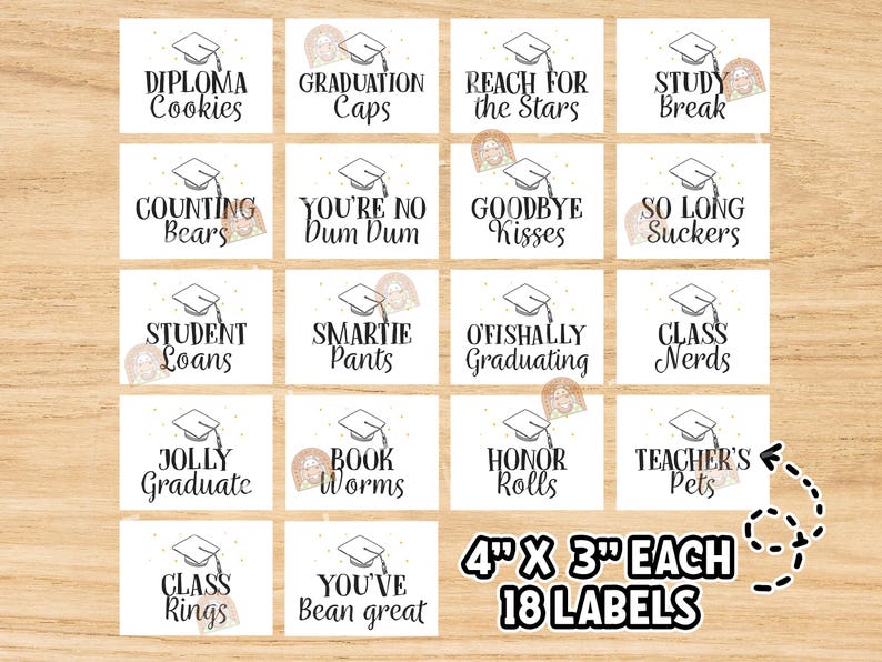 Graduation Candy Bar Signs, Printable Grad Party Favors Candy Buffet ...