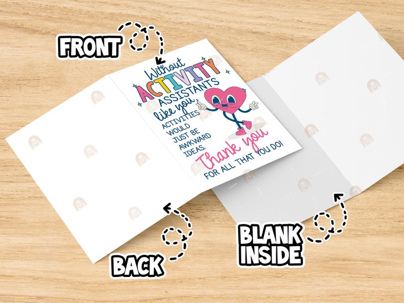 Activity Assistants Gift, Printable Activity Professionals Week , Thank ...