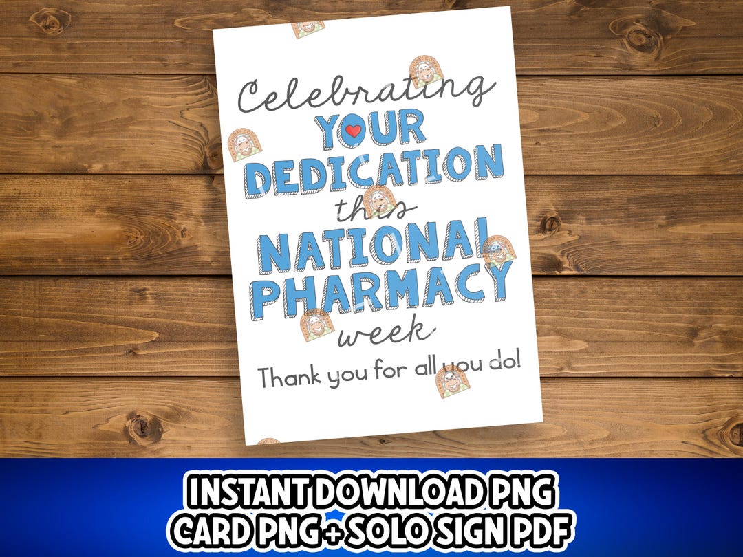 Pharmacy Week Gift Printable, Pharmacist Thank You Card, Happy Pharmacy ...