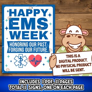 EMS Week Signs Printable Bundle, Ems Week Gifts, Ems Appreciation ...