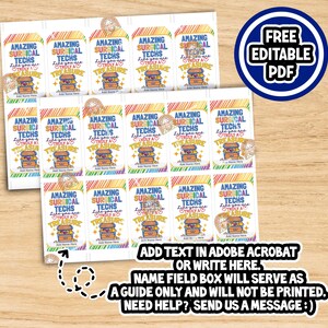 Surgical Tech Week Tags Printable, Surgical Tech Appreciation Gift Tag ...