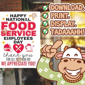 National Food Service Employees Day Signs Printable, Food Service ...