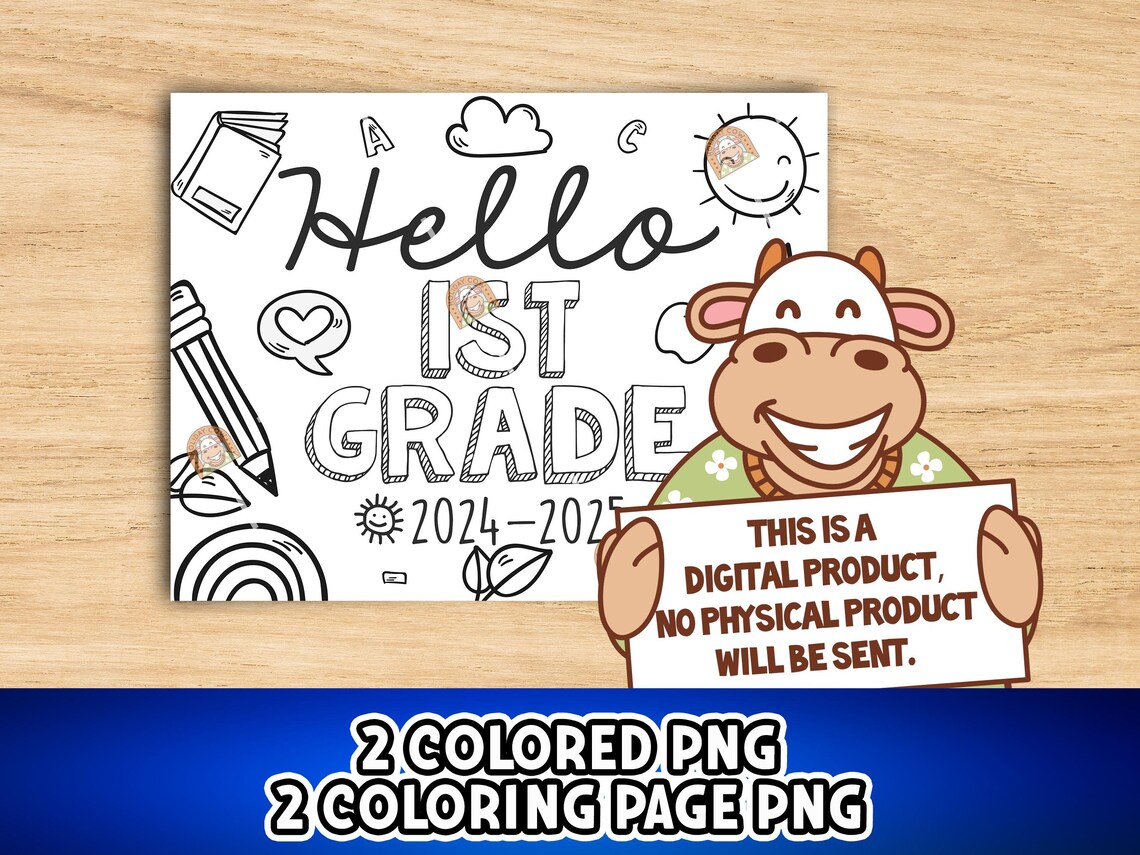 First Day of 1st Grade Sign, First Day of School Sign Printable, Back ...