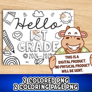 First Day of 1st Grade Sign, First Day of School Sign Printable, Back ...