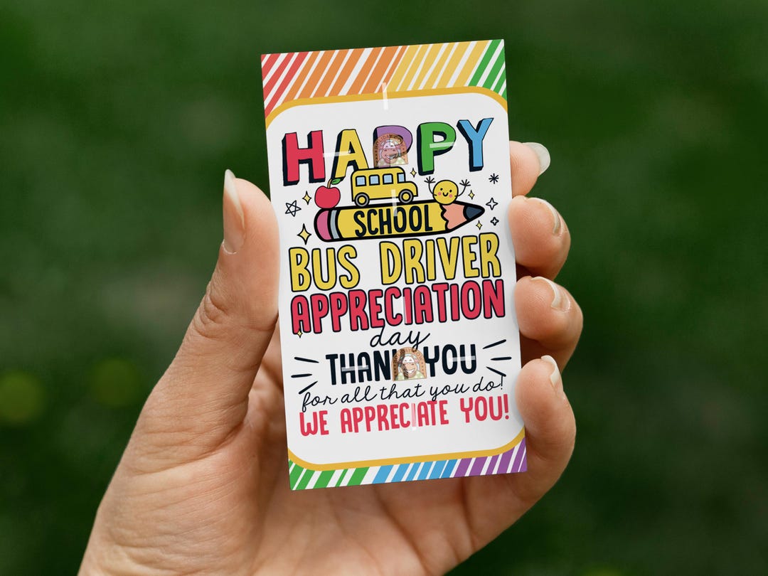 School Bus Driver Appreciation Day Gift Tag Printable, School Bus ...