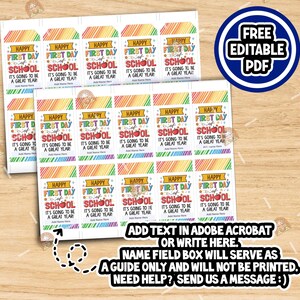 First Day of School Tag, Back to School Tags Printable, 1st Day School ...
