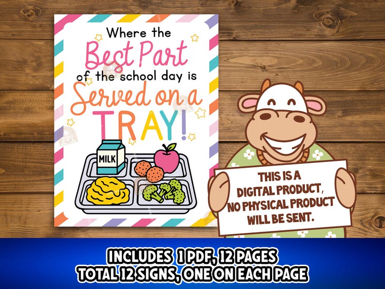Cafeteria Signs Printable, Back to School Lunch Room Posters, Snack ...