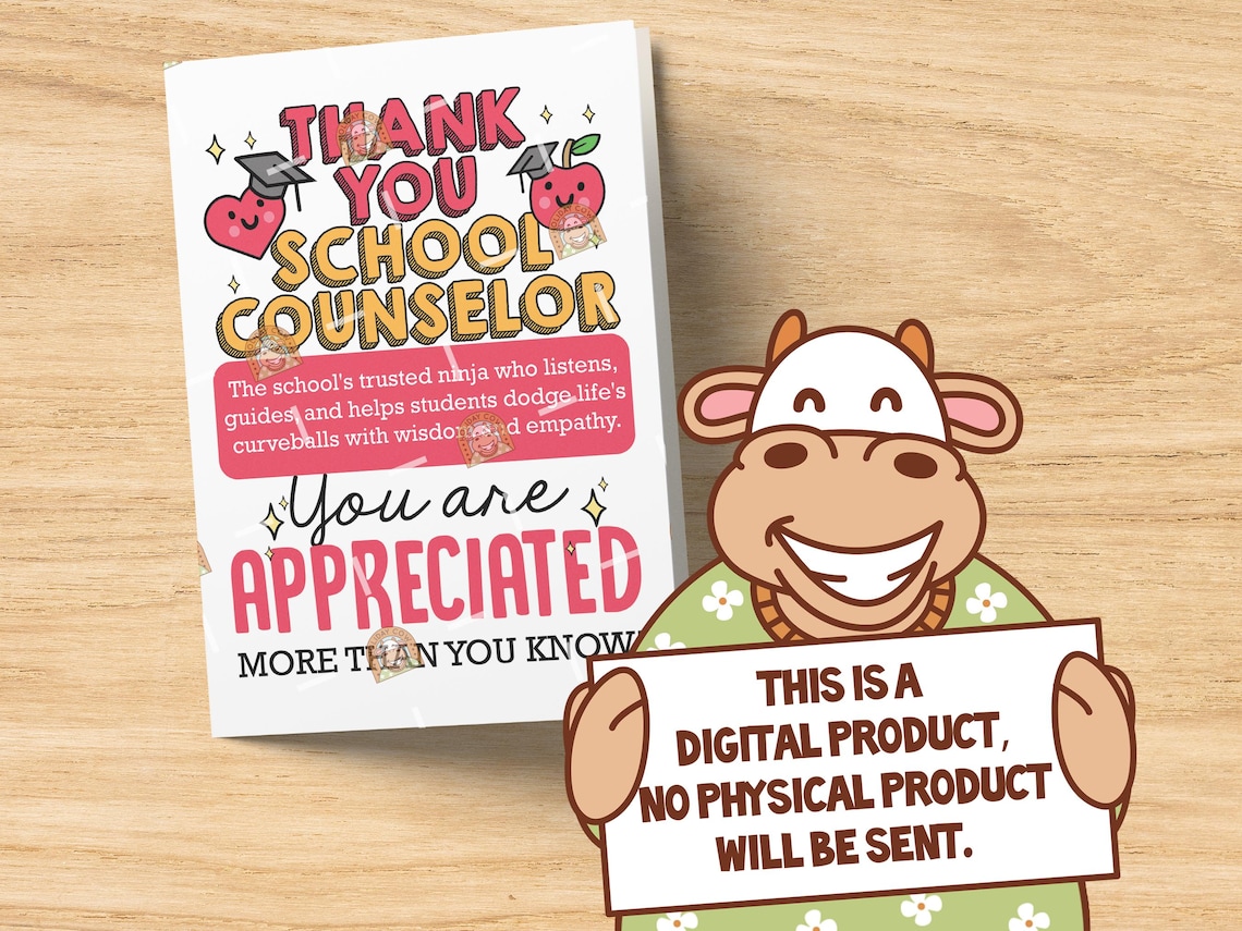 School Counselor Gift, National School Counseling Week Card Printable ...