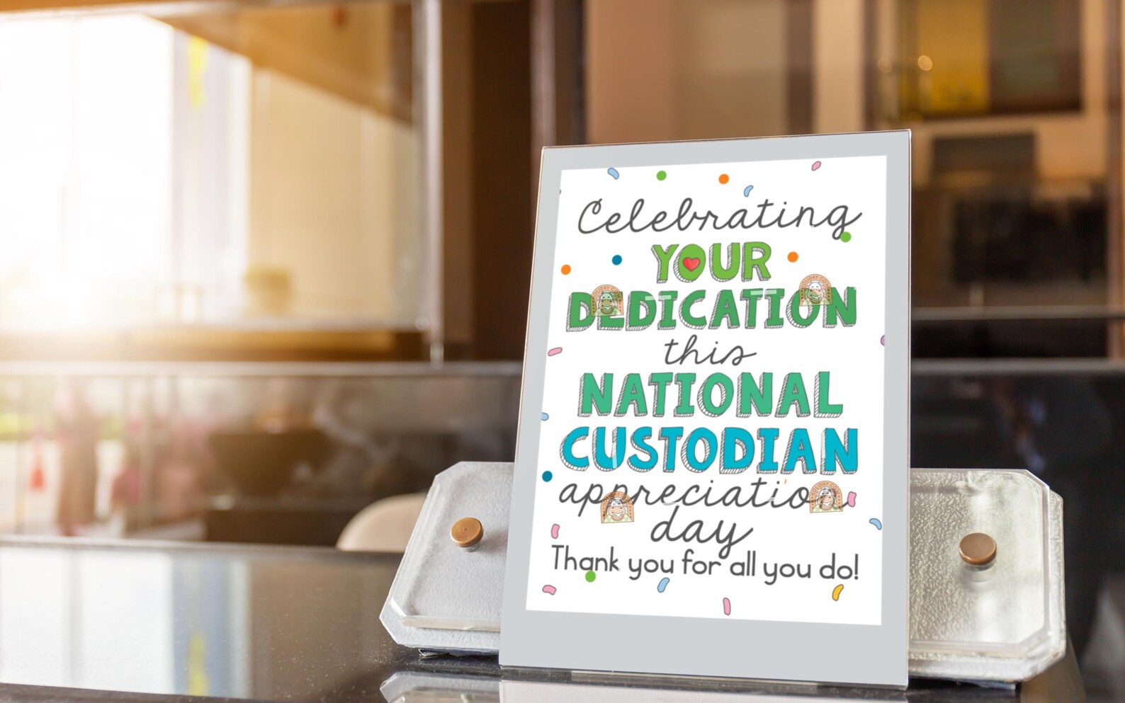 Custodian Day Signs Printable, Custodian Appreciation Gift, Thank You ...