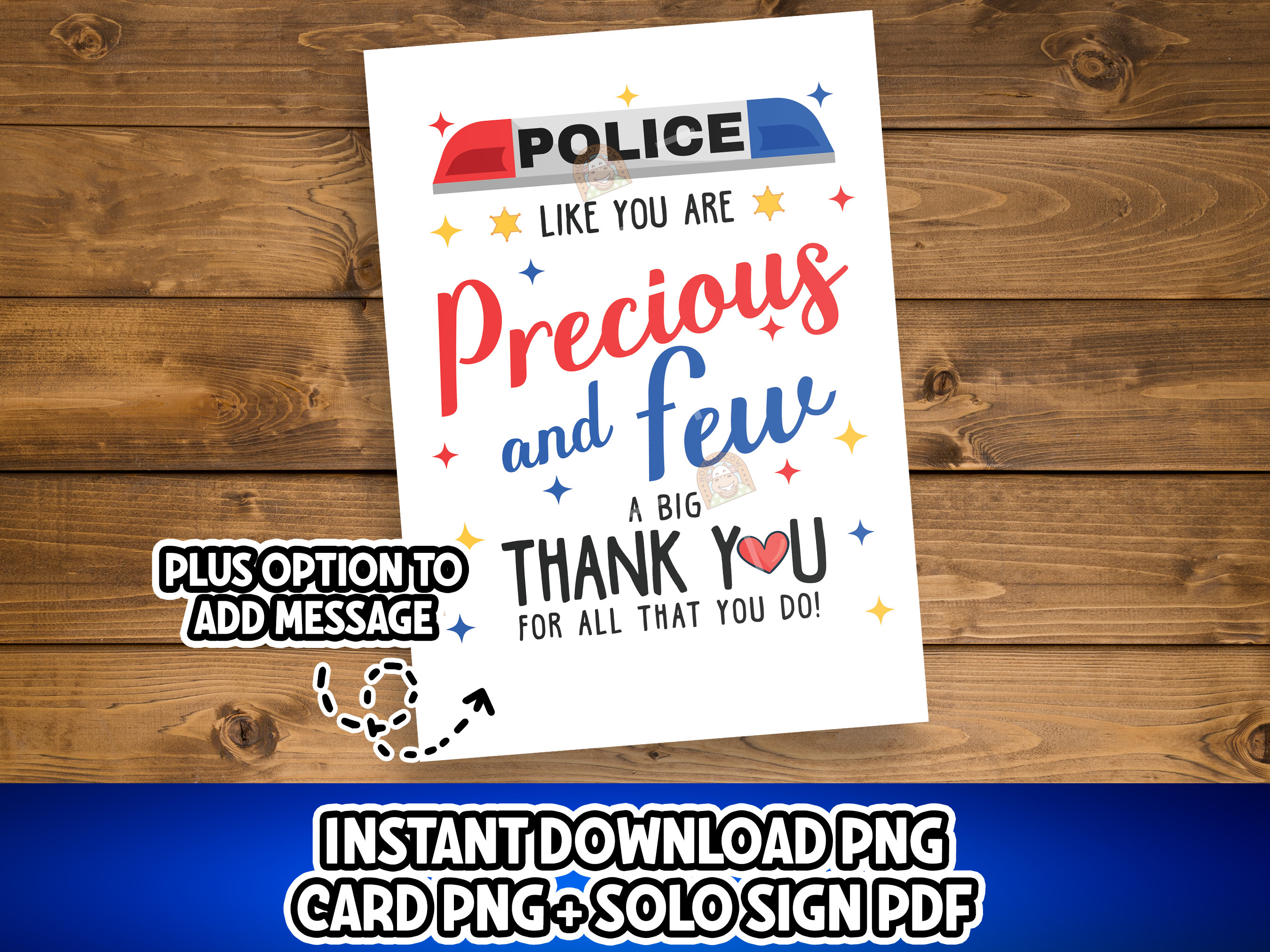 Thank You Police Card