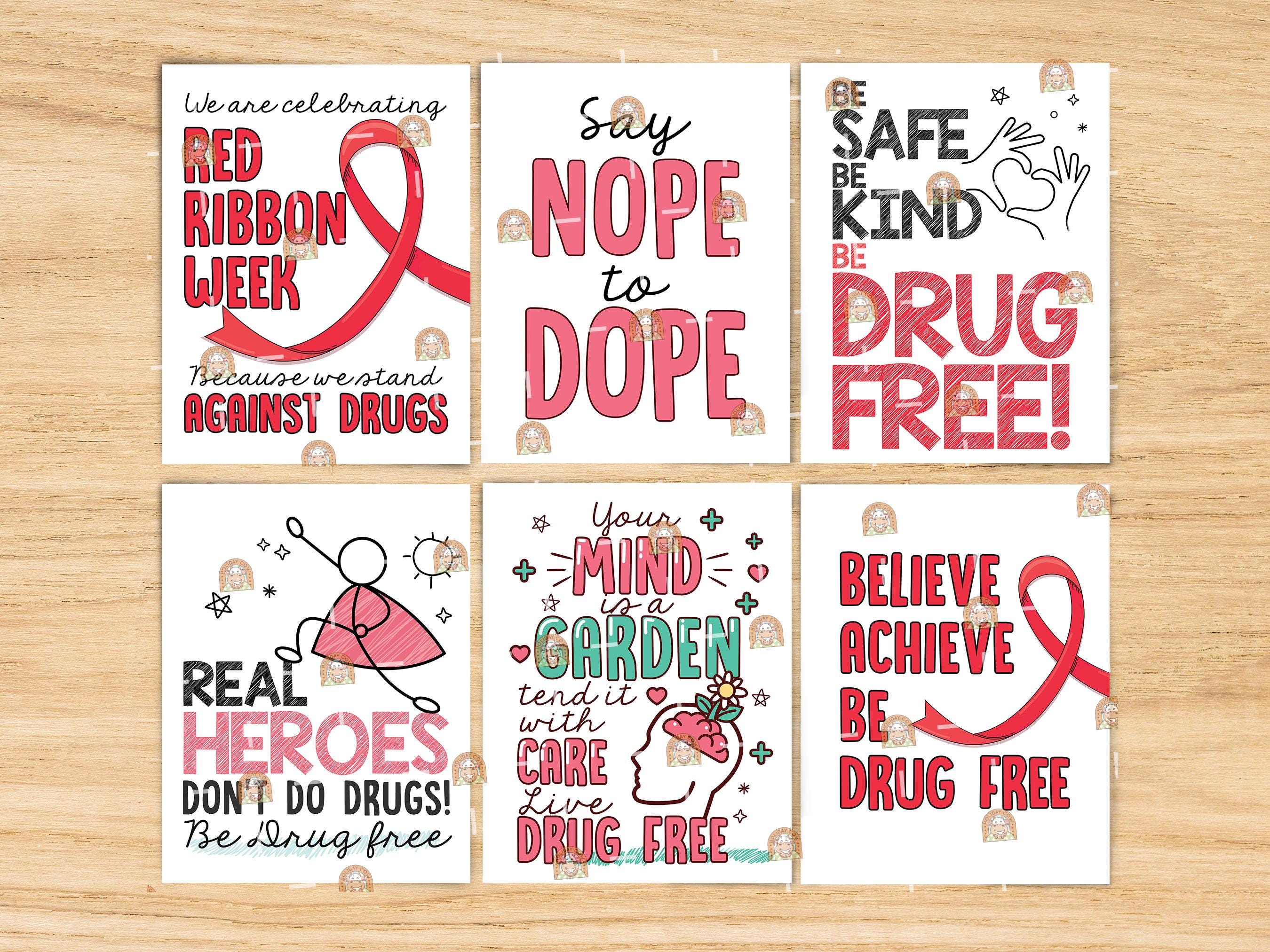 Red Ribbon Week Signs Printable, Red Ribbon Week Poster, Red Ribbon ...