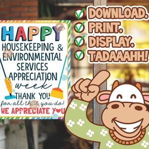 Housekeeping & Environmental Services Appreciation Week Sign Printable ...