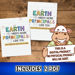 Principal Appreciation Card Printable, School Principal Gift, National ...