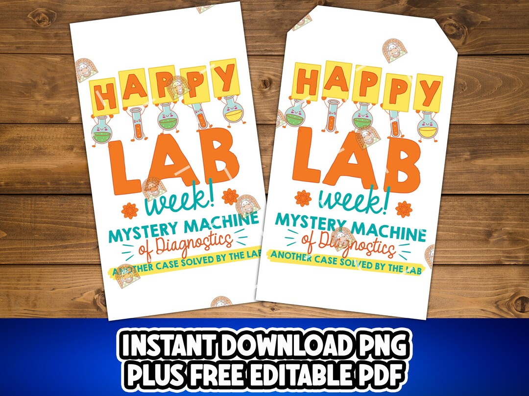 Lab Week Gift Tag Printable, Medical Lab Week Tag, Medical Laboratory ...