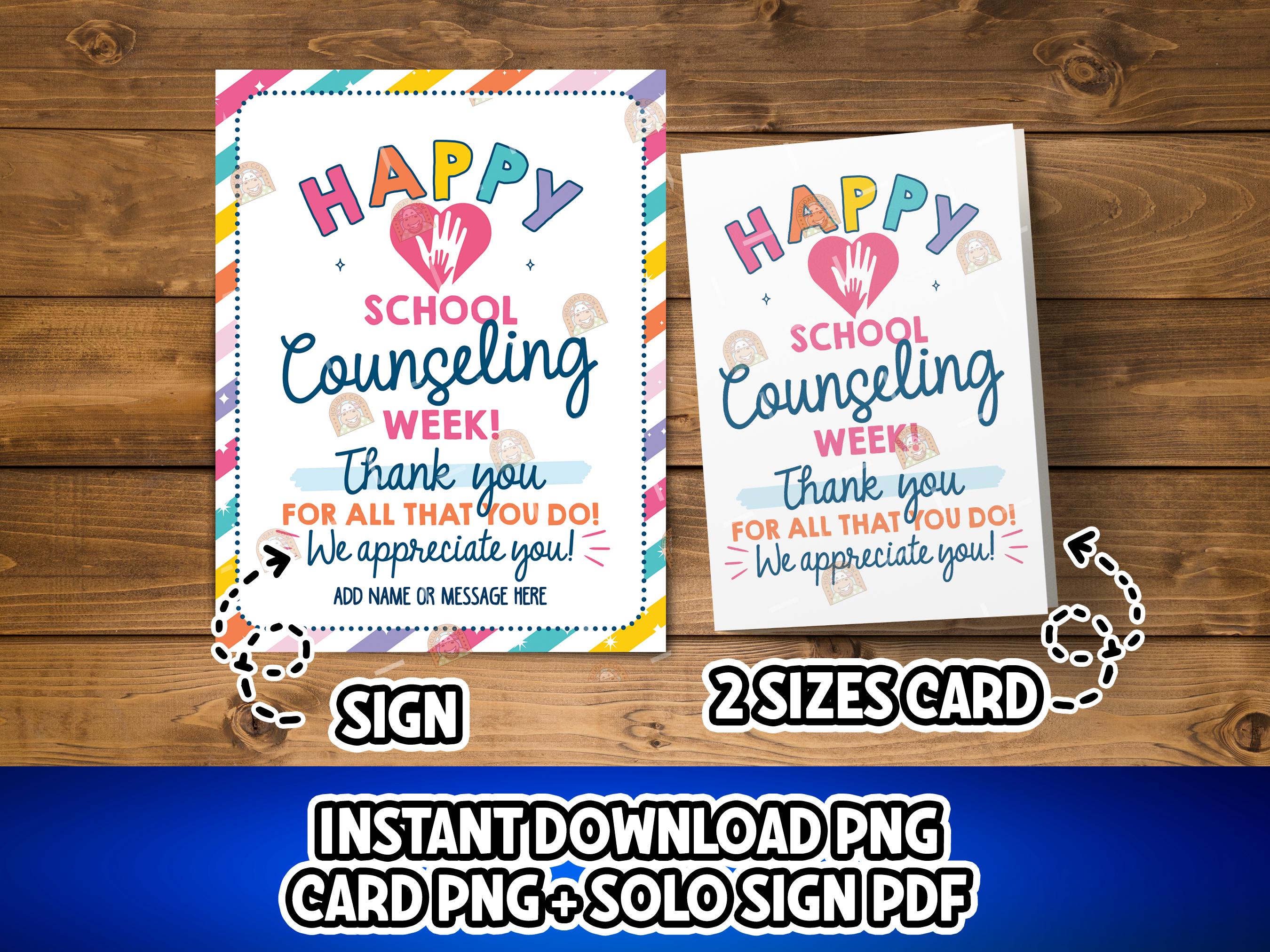 School Counseling Week Sign, Printable School Counselor Appreciation ...