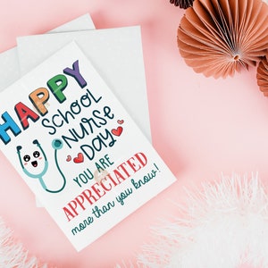 Happy School Nurse Day Card, Printable School Nurse Card, Nurse ...