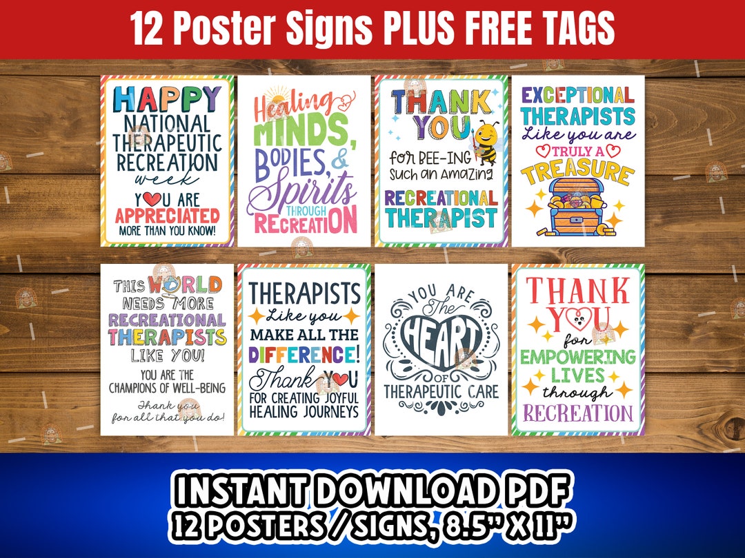 National Therapeutic Recreation Week Signs Printable, Recreational ...