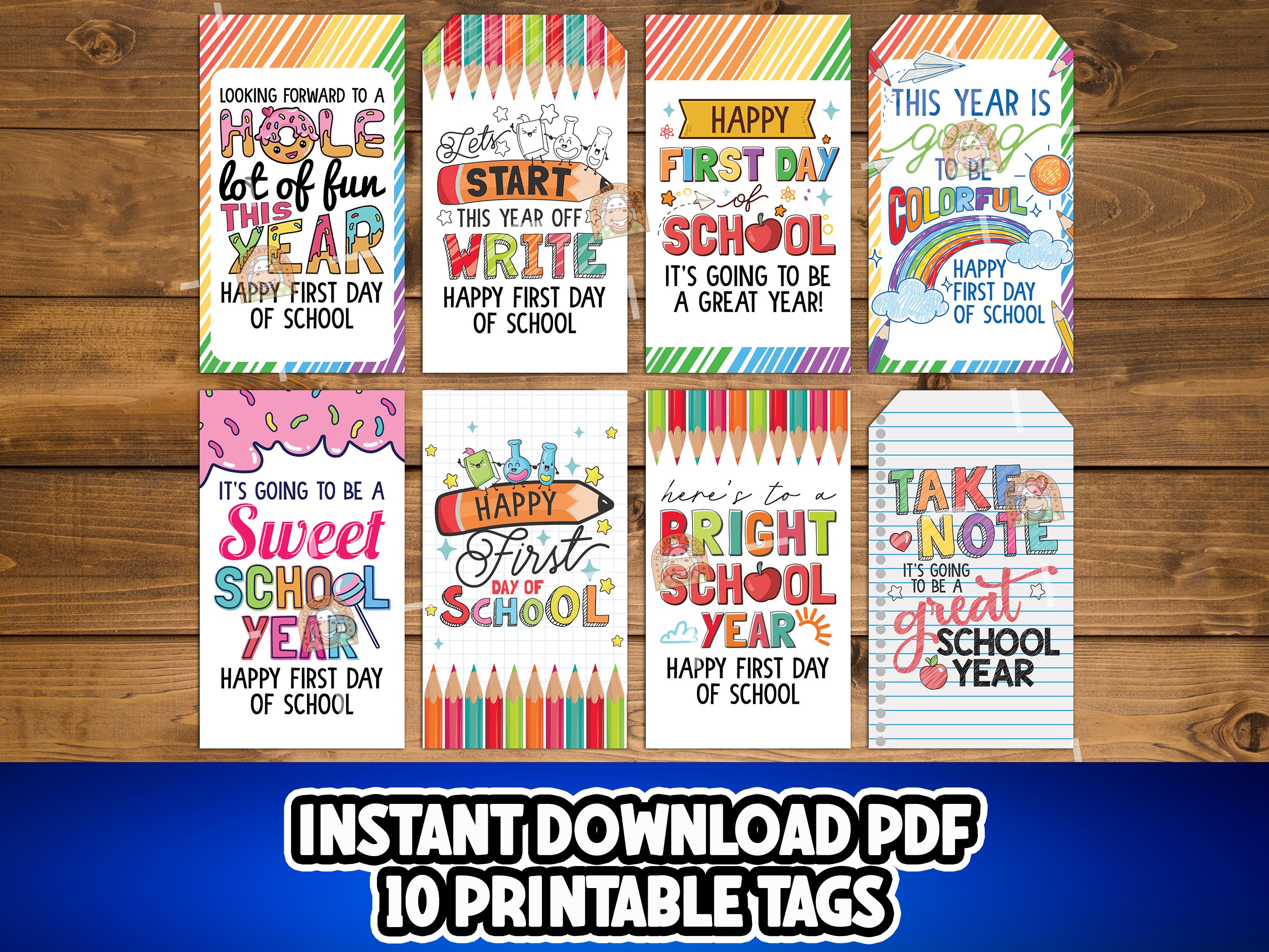 Back to School Tags Printable, First Day of School Tag, 1st Day School ...
