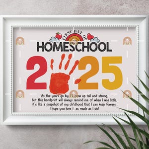 First Day of Homeschool Handprint Art Printable, Back to School ...