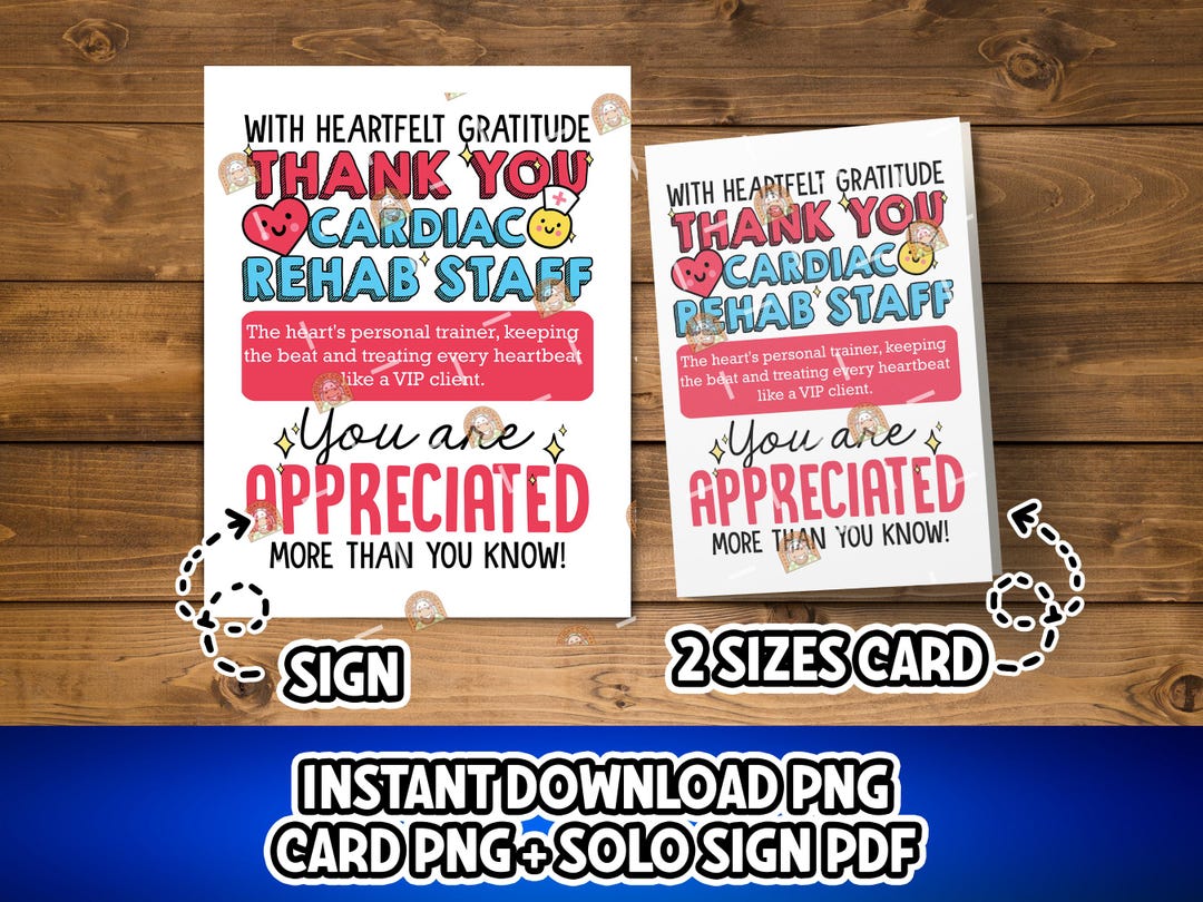 Cardiac Rehab Team Gift, Printable Cardiac Rehab Week Sign, Cardiac ...