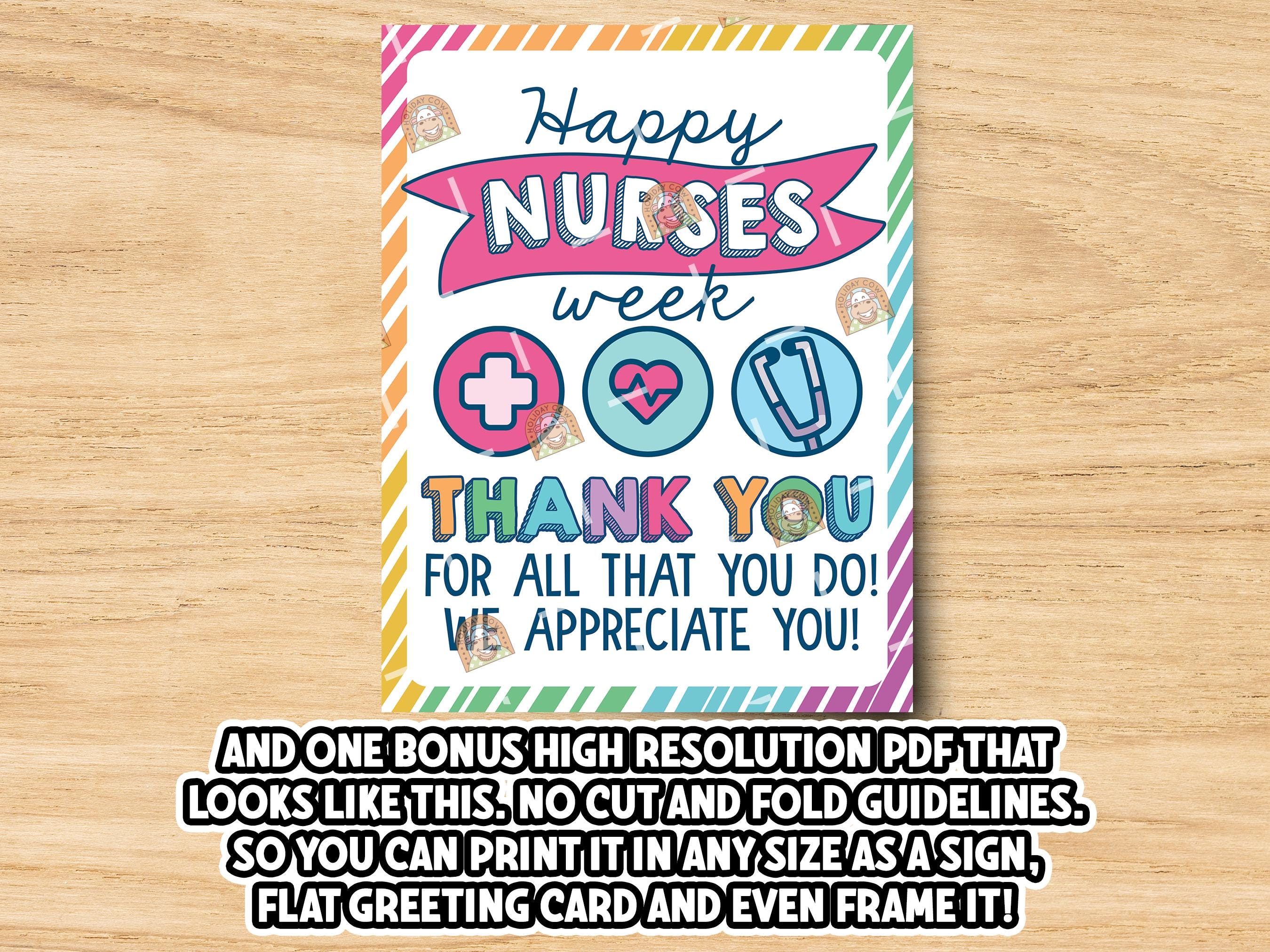 Nurses Week Card, Printable Nurse Card for Nurse Appreciation Gift ...