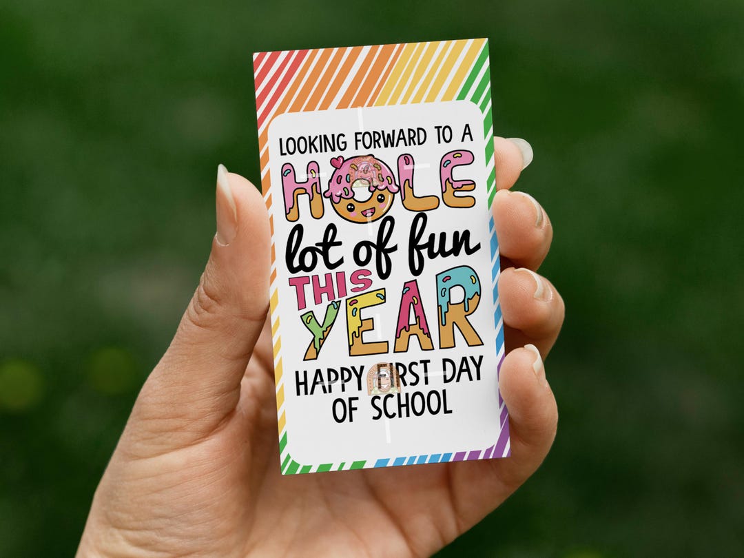 Back to School Tags, Printable Donut Tags, Donut Gift Tag, First Day of ...