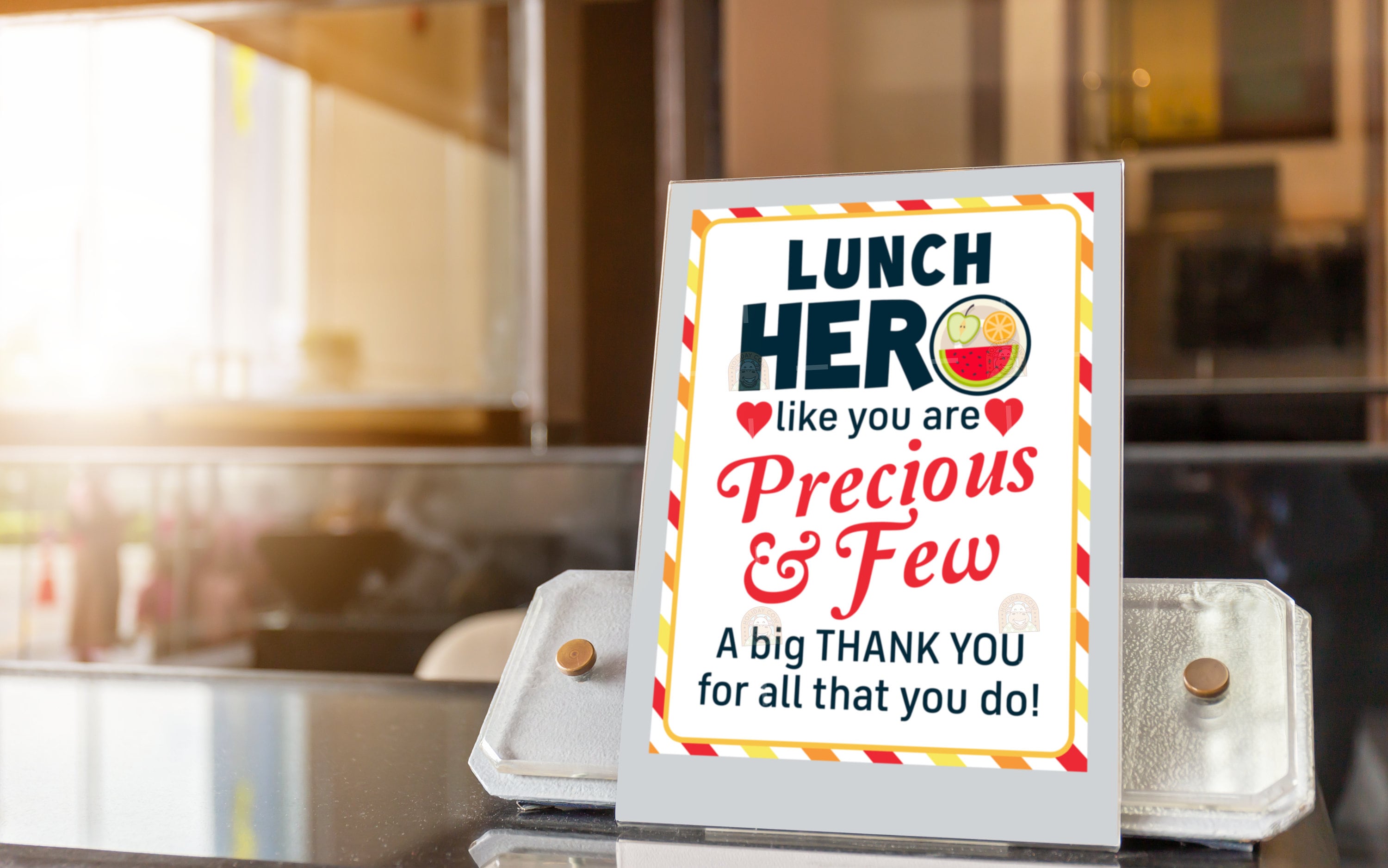 School Lunch Hero Day Sign Set of 10, Printable School Lunch Hero Thank ...