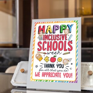 Inclusive Schools Week Sign Printable, Thank You Inclusive Education ...