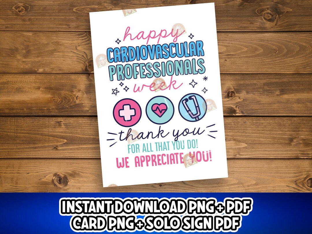Printable Cardiovascular Professionals Week Gift, Cardiovascular Week ...