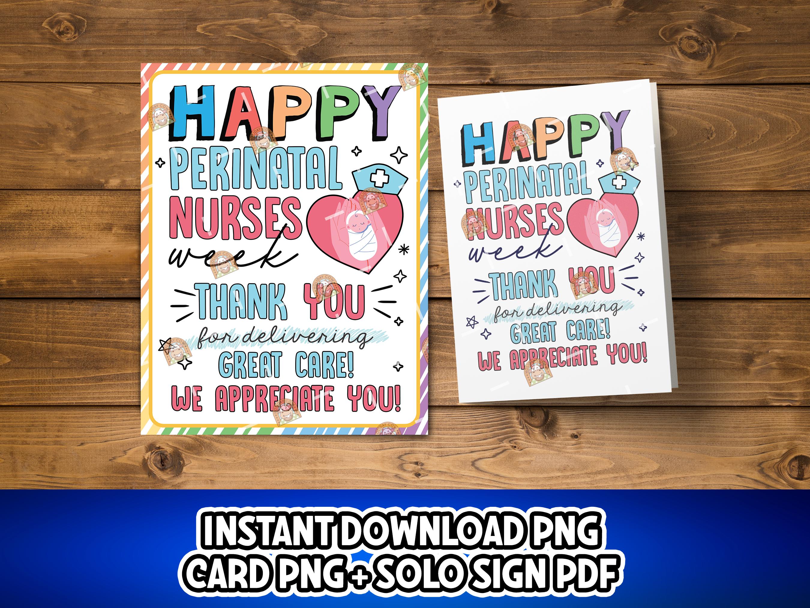 Perinatal Nurses Week Card Printable, Thank You Perinatal Nurse ...