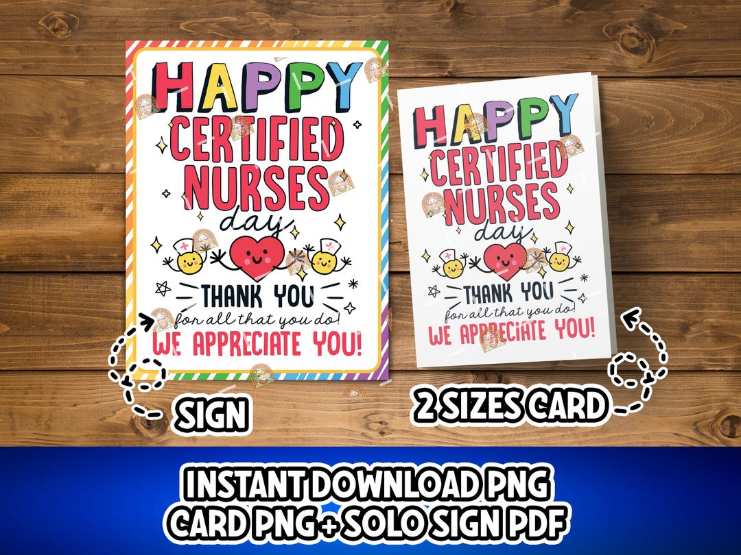 Certified Nurses Day Sign Printable, Certified Nurse Gift, Certified ...