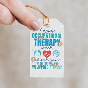 Occupational Therapy Tags Card Printable, Occupational Therapists Gift ...