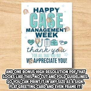 Case Management Week Sign Printable, Case Manager Gift, Thank You Case ...
