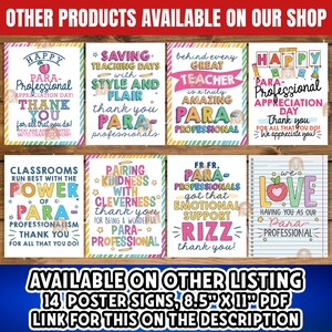 Paraprofessional Day Gift Printable, Para Professional Day Card ...