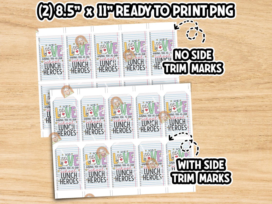 Printable School Lunch Hero Gift Tag, School Lunch Hero Day Tag, Lunch ...