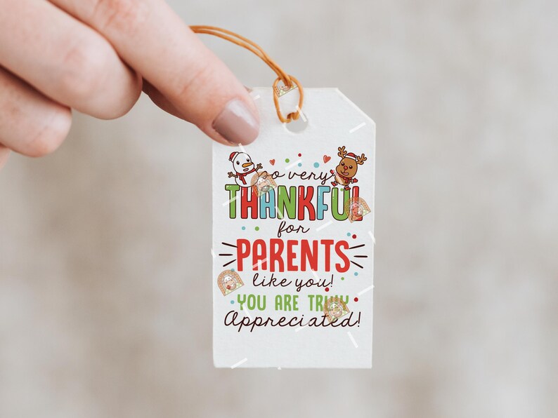 Christmas Labels Printable, Parents Thank You Gift Tag, PTA Holiday ...