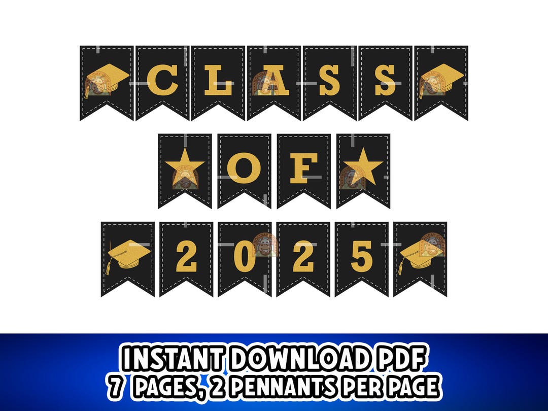 Graduation Class of 2025 Banner, Printable Grad Banner for Graduation ...